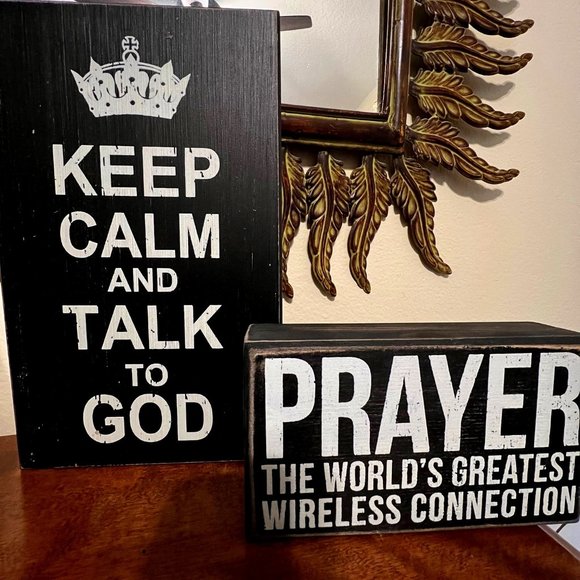 Plaques | Wall Decor | Prayer Wirless Connection Box Sign Crown Keep ...